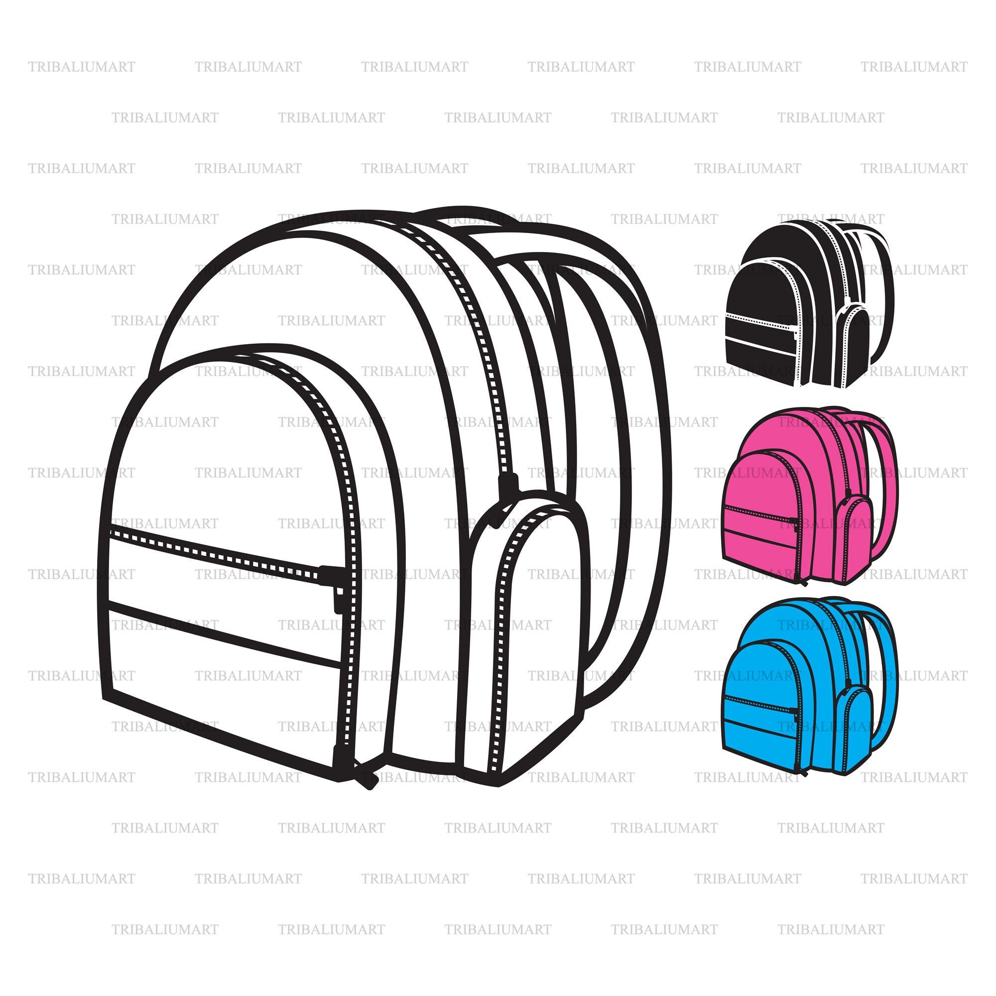 Backpack. Cut files for Cricut. Clip Art eps svg pdf png | Etsy