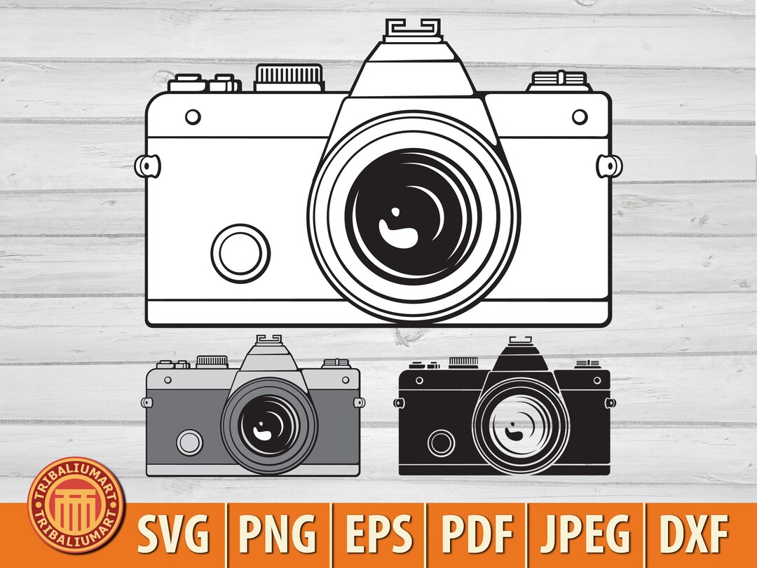 Retro Camera. Cut Files for Cricut. Clip Art Silhouette (eps, Svg, Pdf ...