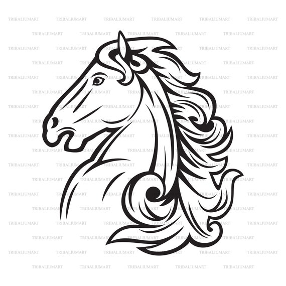 Horse Head. Cut Files for Cricut. Clip Art Silhouettes eps - Etsy