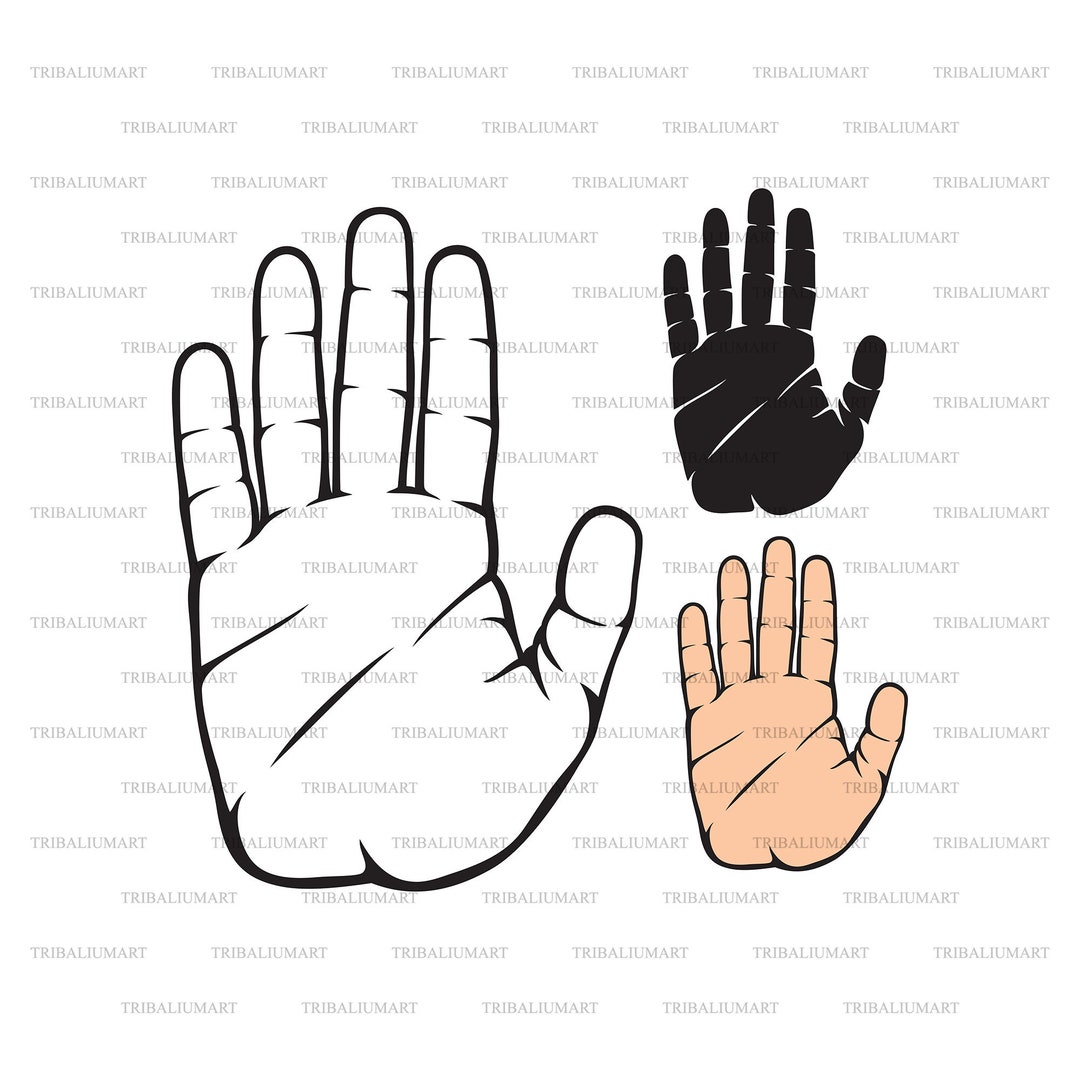 Stop Hand (hand Blocking Sign). Cut Files for Cricut. Clip Art ...