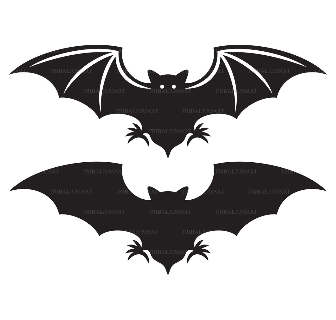 Flying Bat. Cut Files for Cricut, Clip Art Silhouettes (eps, Svg, Pdf ...