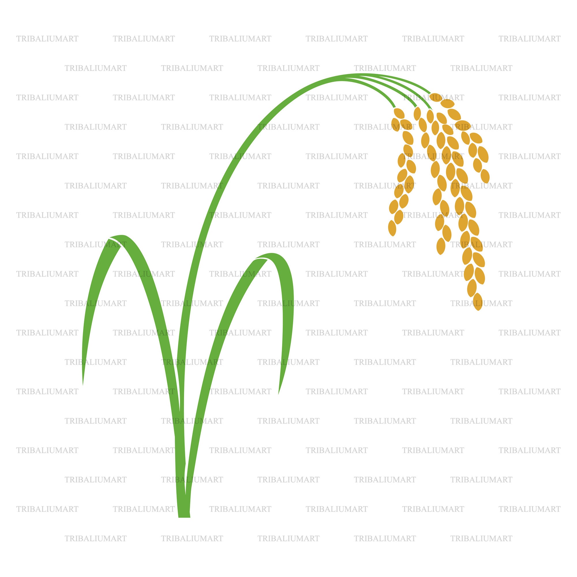 Rice plant. Cut files for Cricut. Clip Art silhouettes eps | Etsy