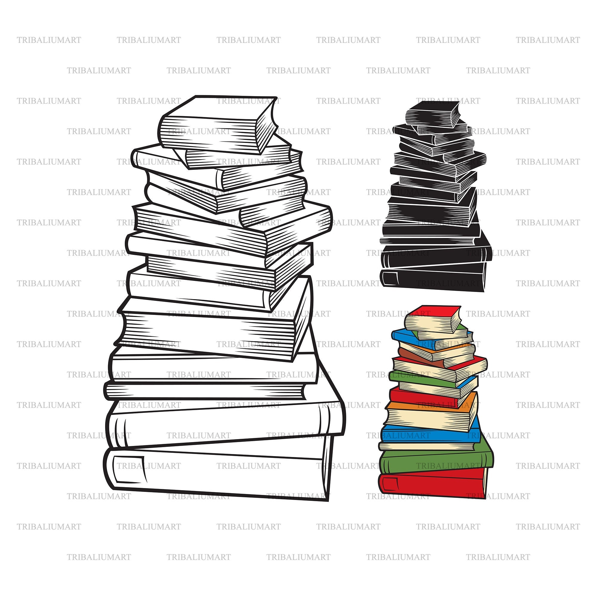 Big Stack of Books. Cut Files for Cricut. Clip Art eps Svg - Etsy