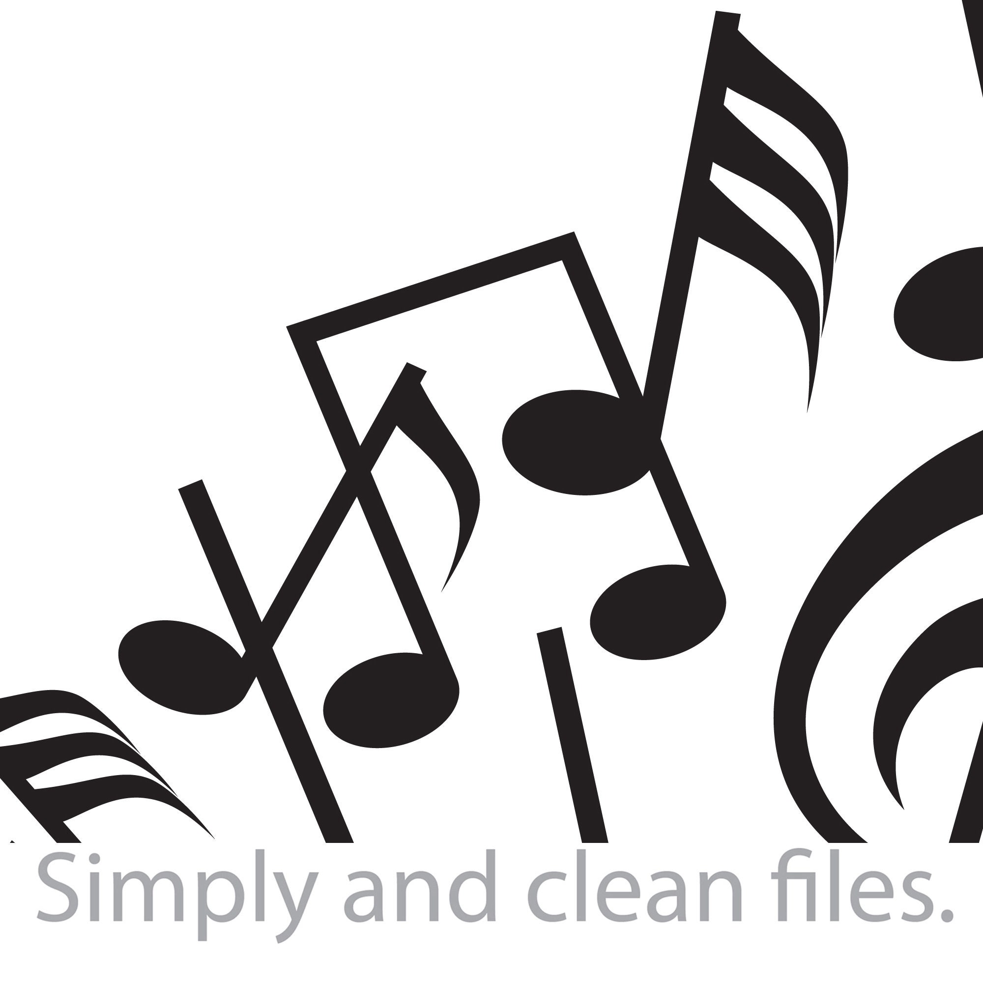 Music Notes. Cut Files for Cricut. Clip Art Silhouette (eps, Svg, Pdf ...