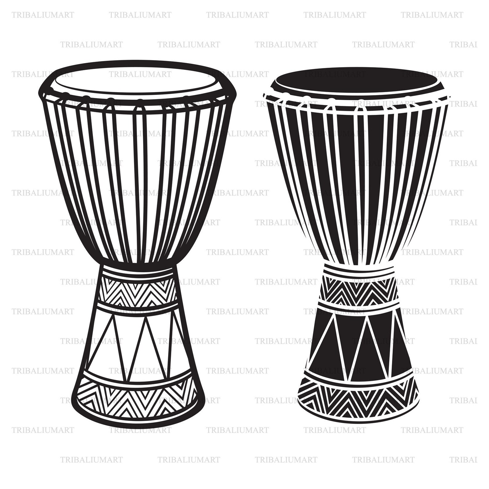 African Drum (djembe or Jembe ). Cut Files for Cricut. Clip Art ...