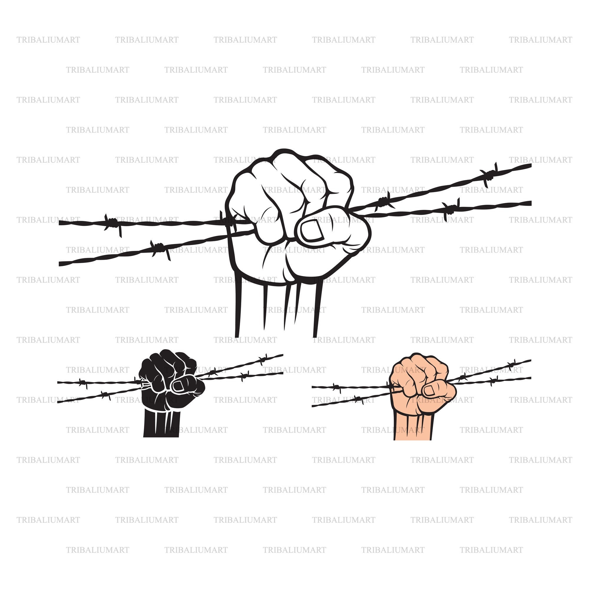 Hand Holding Barb Wire. Cut Files for Cricut. Clip Art - Etsy