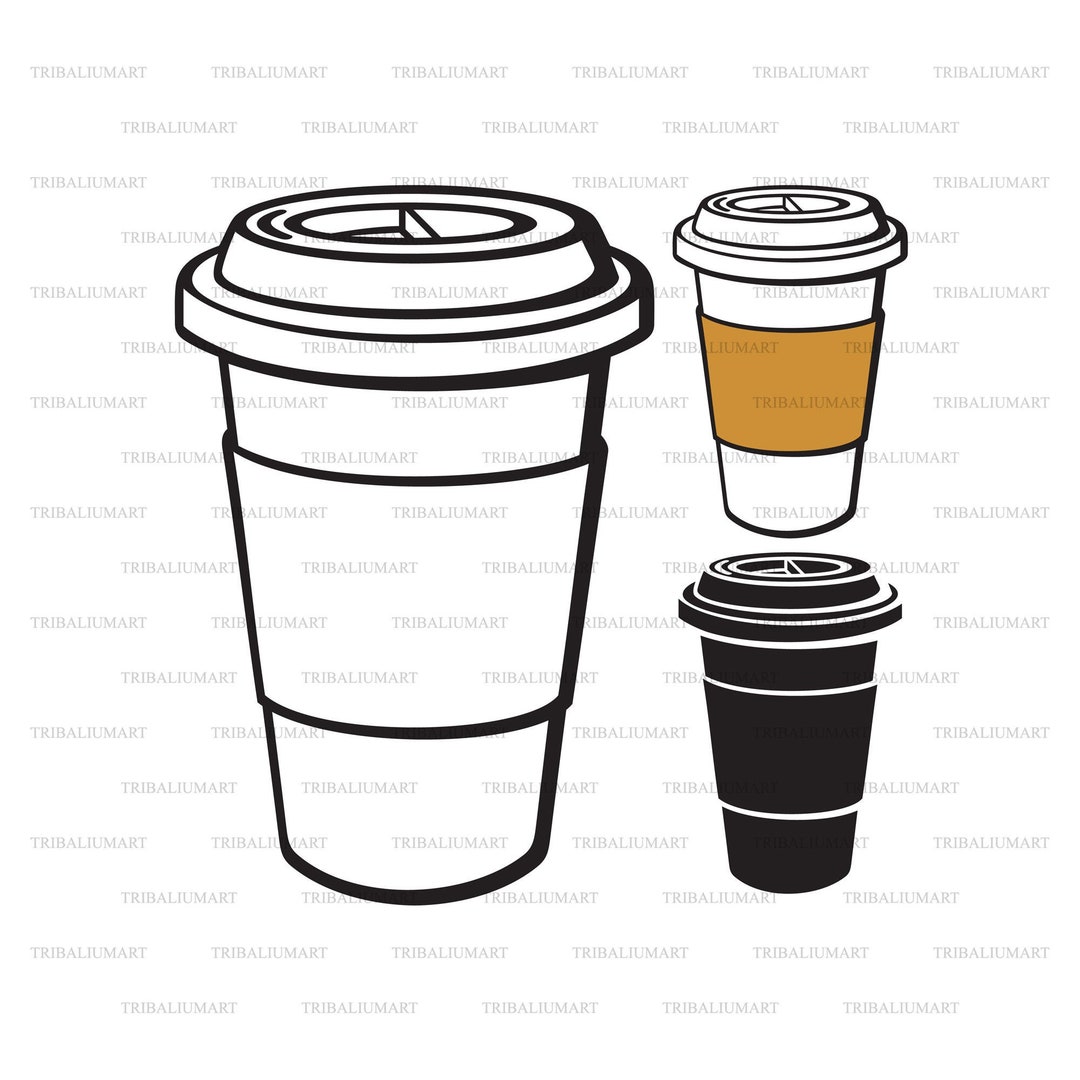 Paper Coffee Cup. Cut Files for Cricut. Clip Art Silhouettes (eps, Svg ...