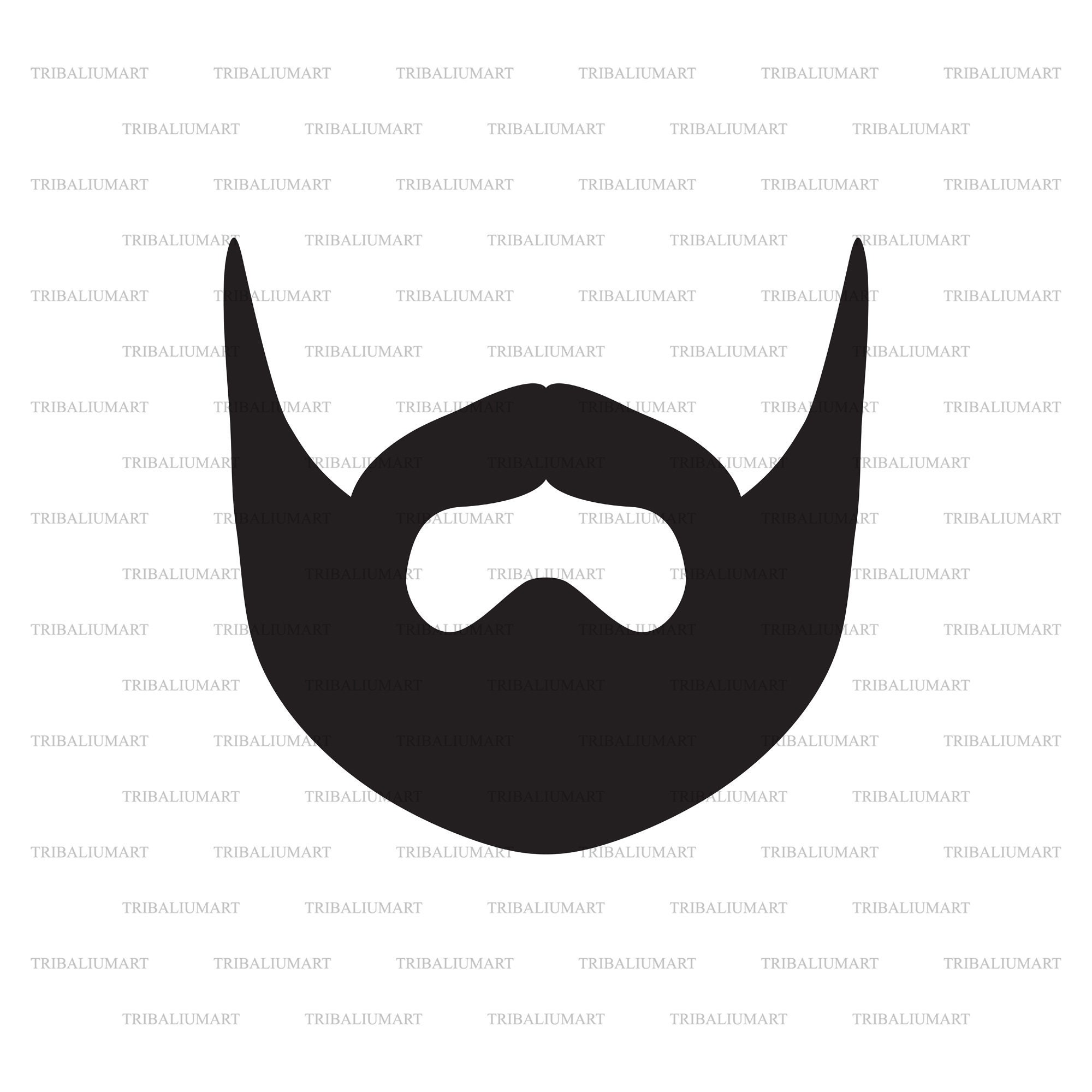 Beard Silhouette. Cut Files for Cricut. Clip Art Silhouettes (eps, Svg ...
