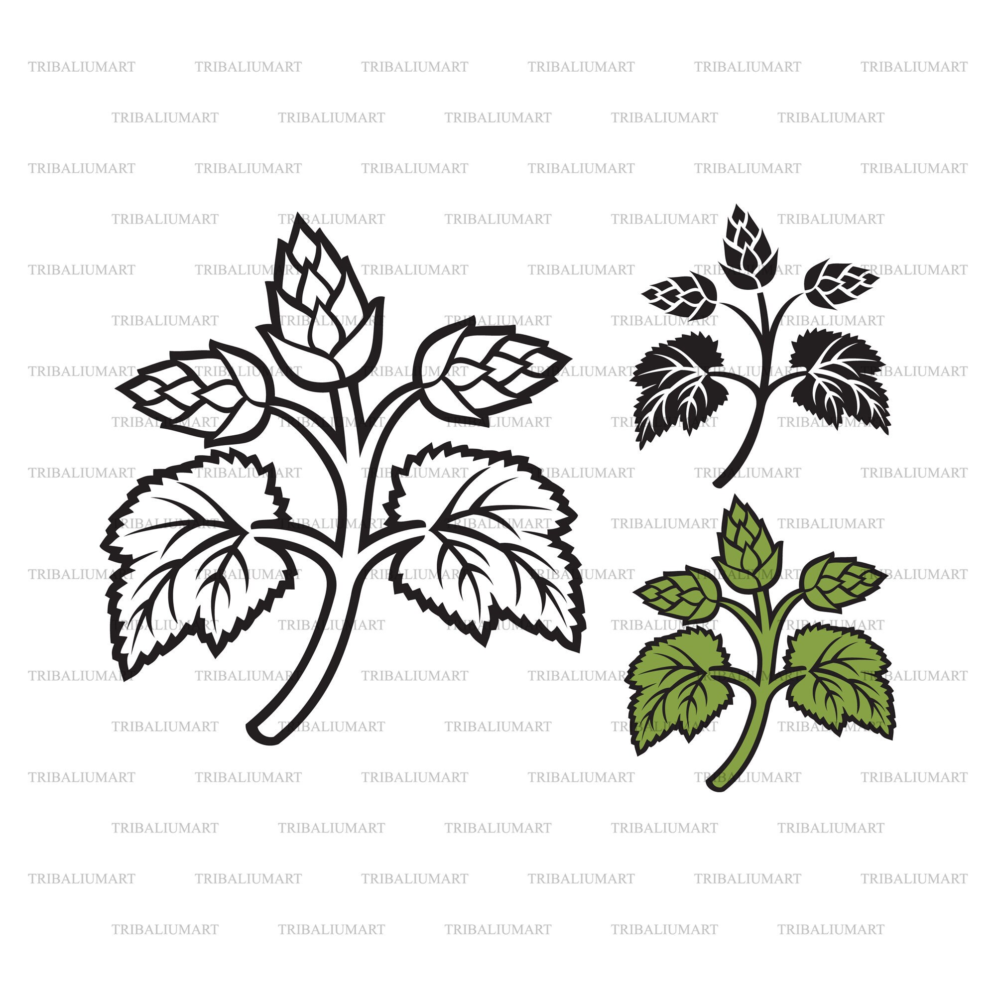 Hops beer Design. Cut Files for Cricut. Clip Art Silhouette | Etsy