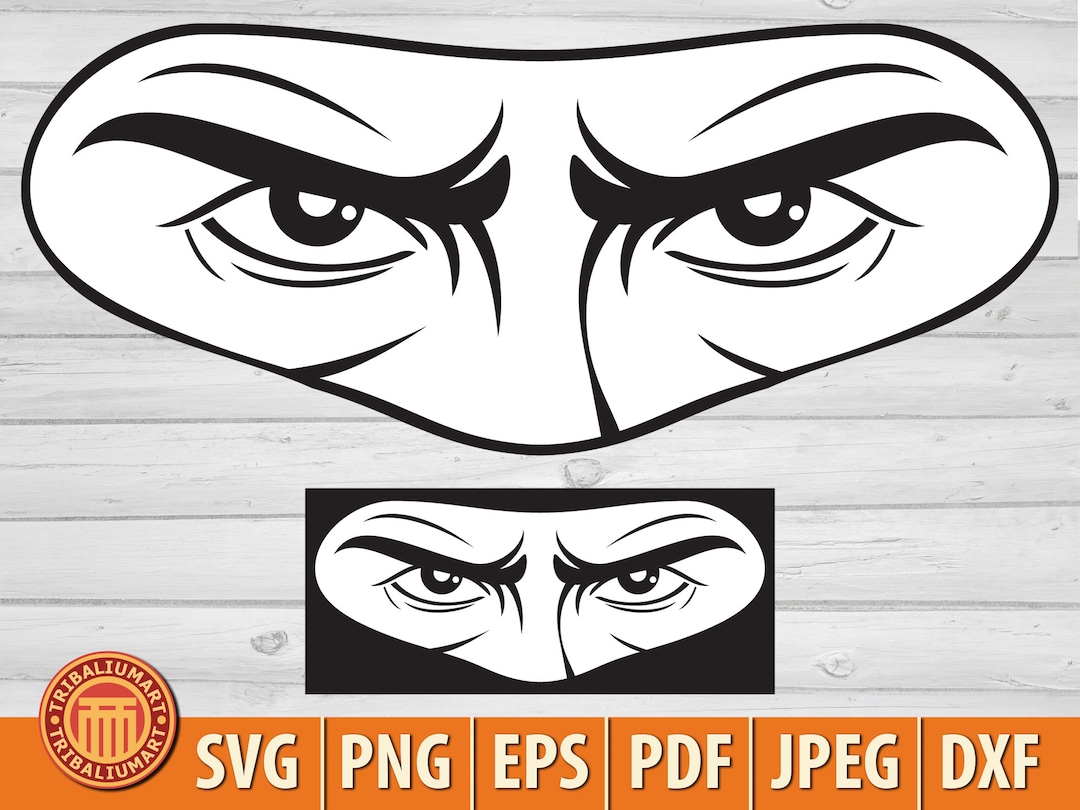 Ninja Eyes. Cut Files for Cricut. Clip Art Silhouette eps, Svg, Pdf ...