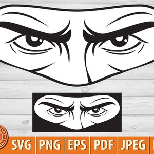 Ninja Eyes. Cut Files for Cricut. Clip Art Silhouette eps, Svg, Pdf ...