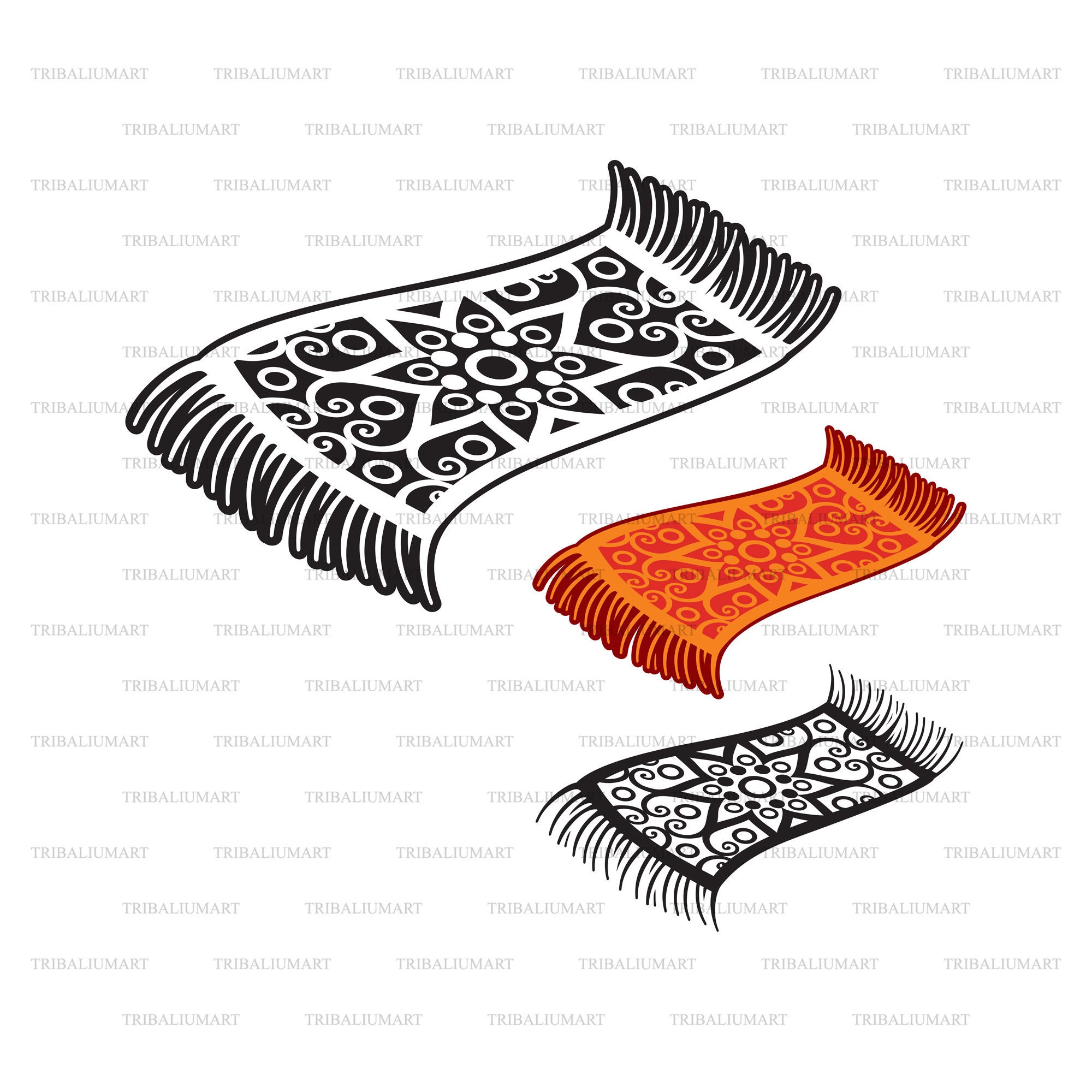Oriental magic carpet. Cut files for Cricut. Clip Art | Etsy