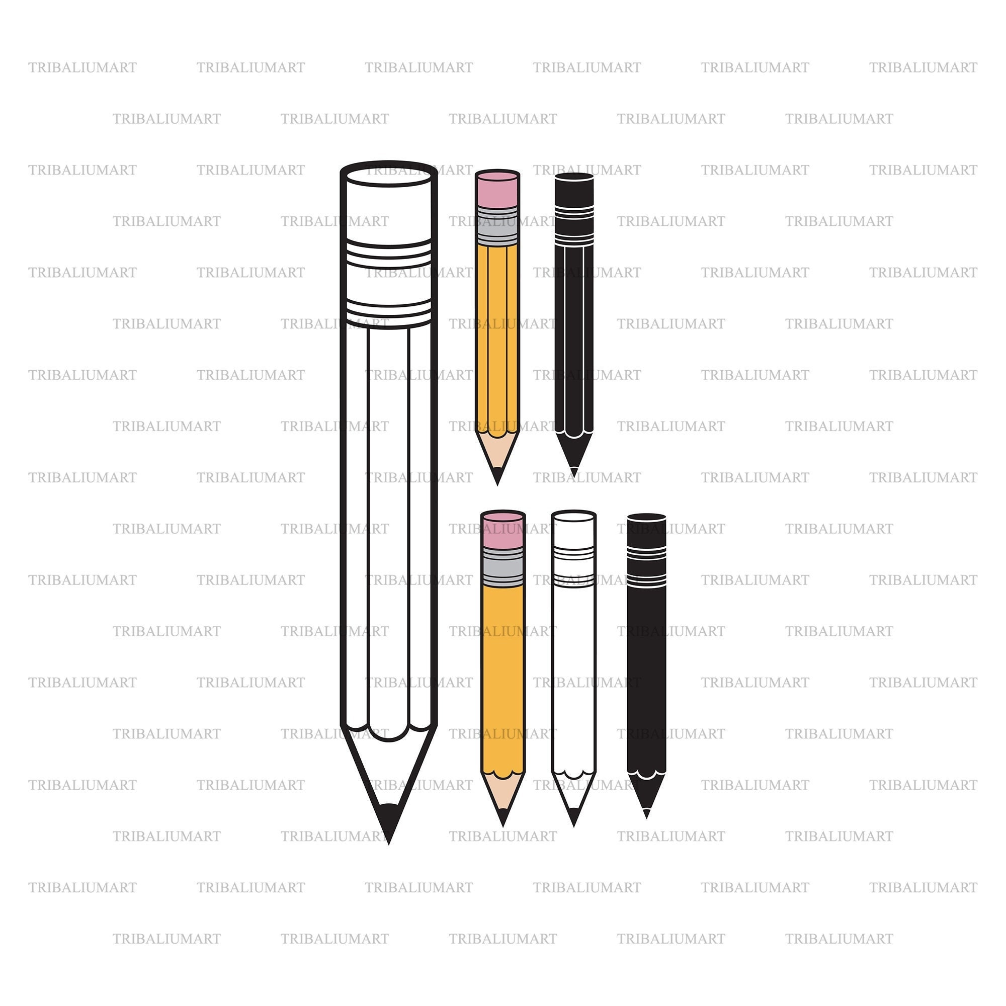 Pencil. Cut Files for Cricut. Clip Art Silhouette eps Svg - Etsy