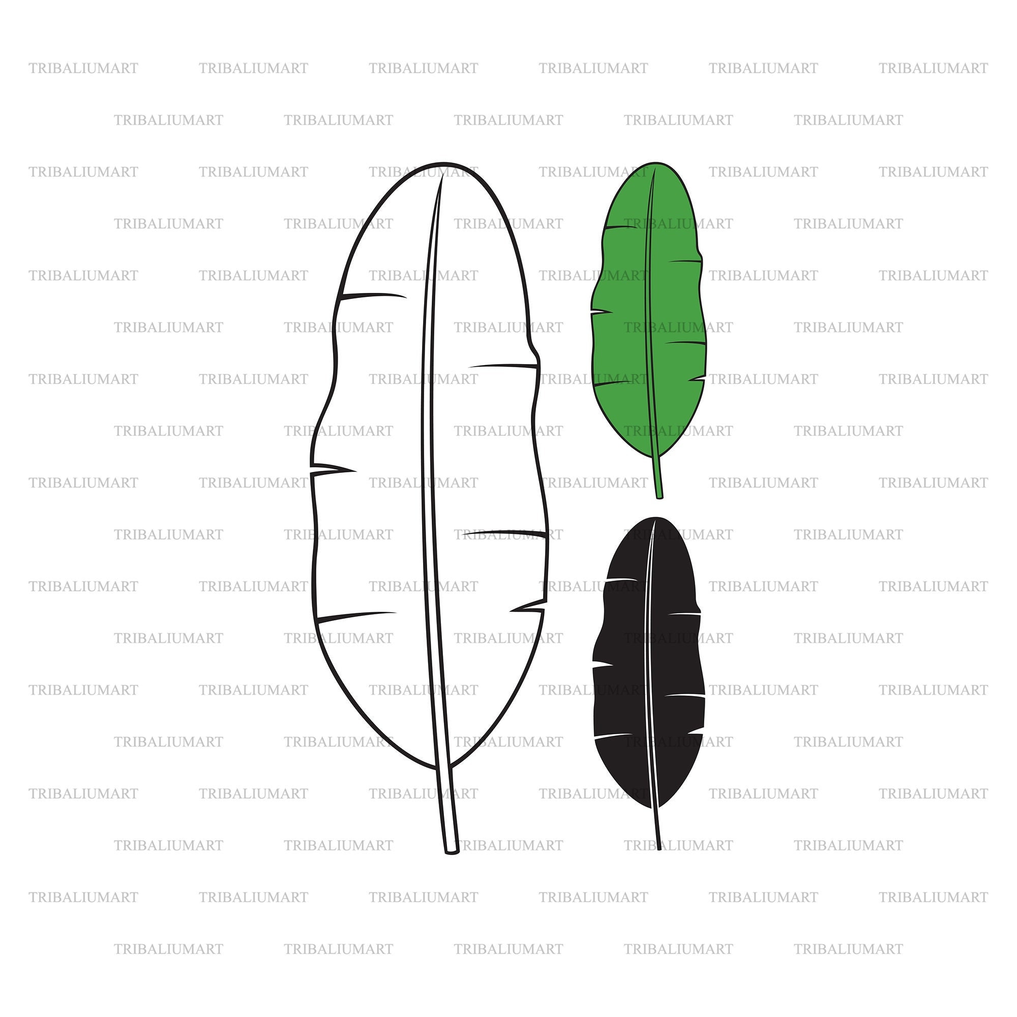 Banana Leaf. Cut Files for Cricut. Clip Art Silhouette eps - Etsy