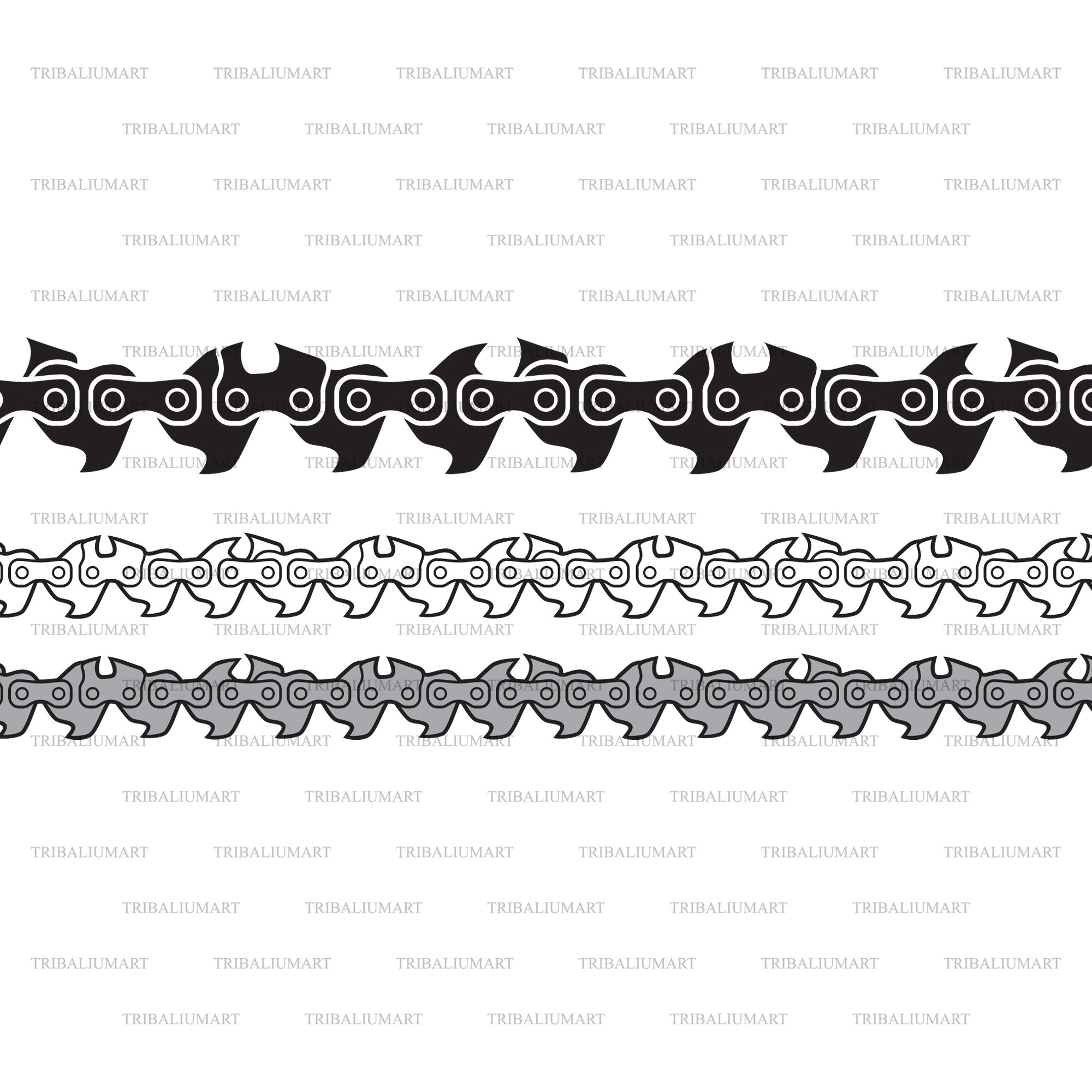 Chainsaw Chain. Cut Files for Cricut. Clip Art Silhouettes - Etsy