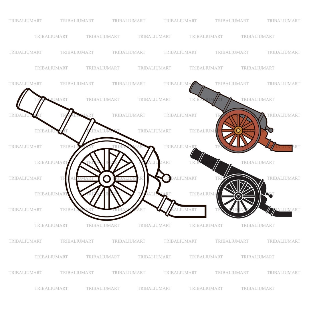 Ancient or Pirate Cannon. Cut Files for Cricut. Clip Art Silhouettes ...