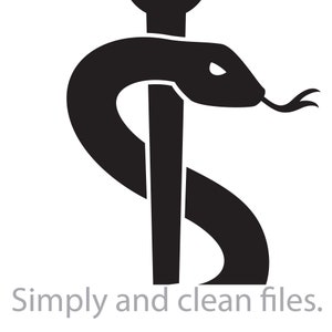 Veterinary Symbol Caduceus Snake With Stick. Rod of Asclepius. Cut ...
