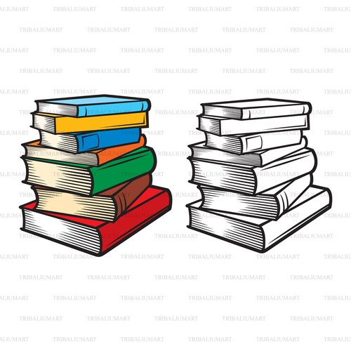 Stack of Books. Cut Files for Cricut. Clip Art eps Svg Pdf - Etsy
