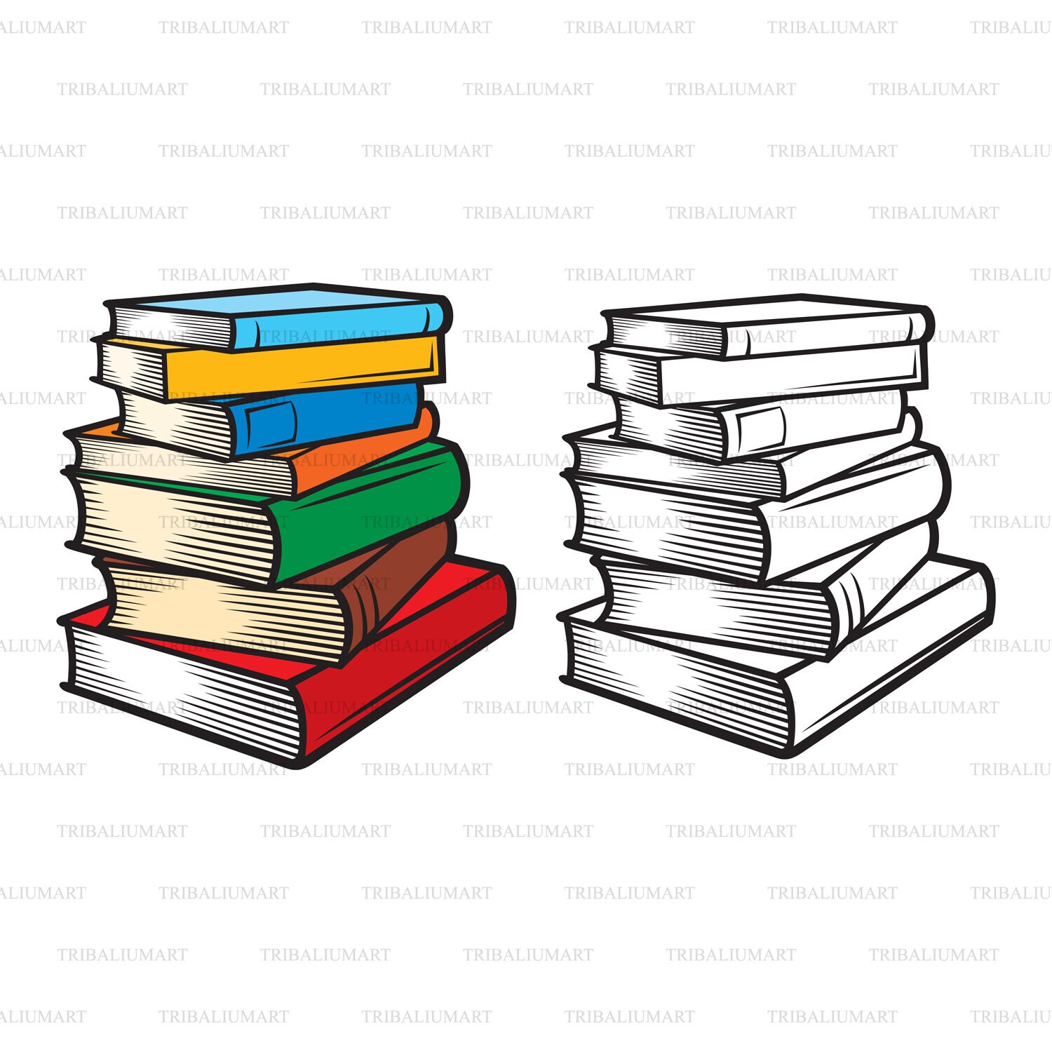 Stack of Books. Cut Files for Cricut. Clip Art eps Svg Pdf - Etsy Israel