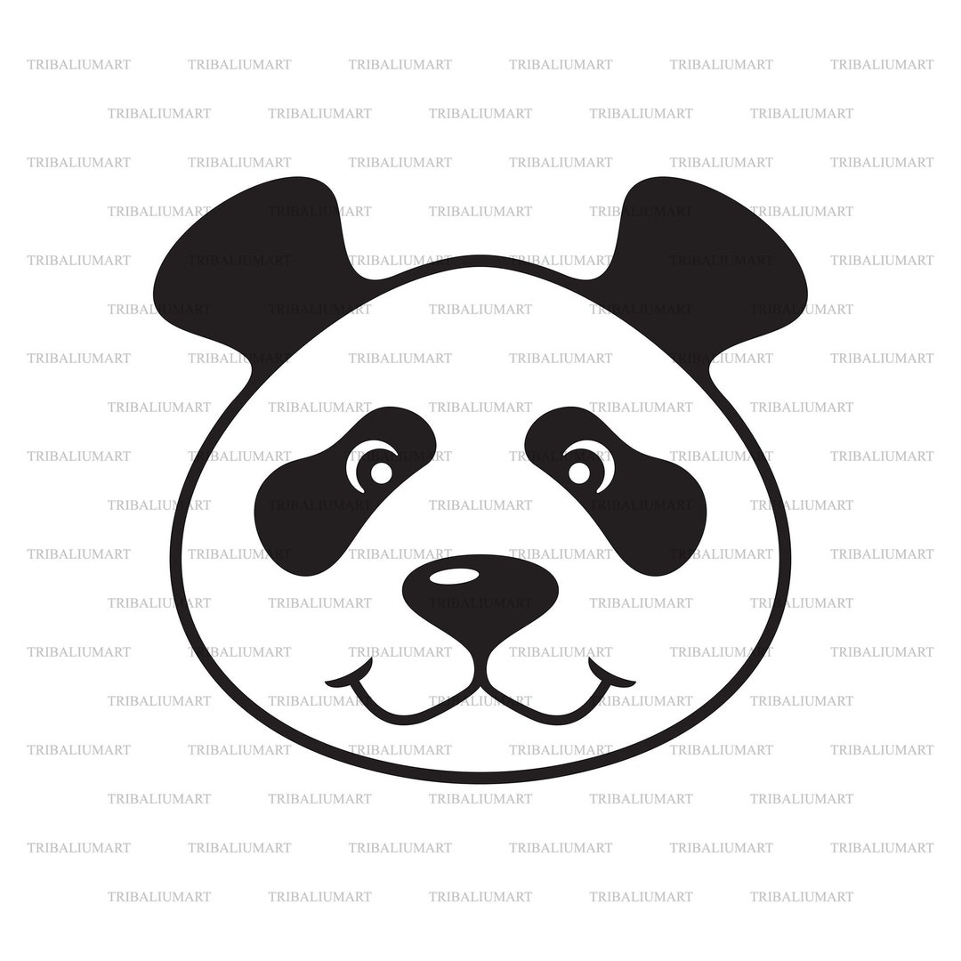 Panda Head. Cut Files for Cricut. Clip Art Silhouettes (eps, Svg, Pdf ...