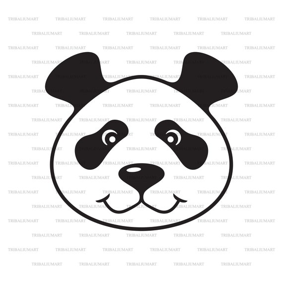 Panda Head. Cut Files for Cricut. Clip Art Silhouettes eps - Etsy UK
