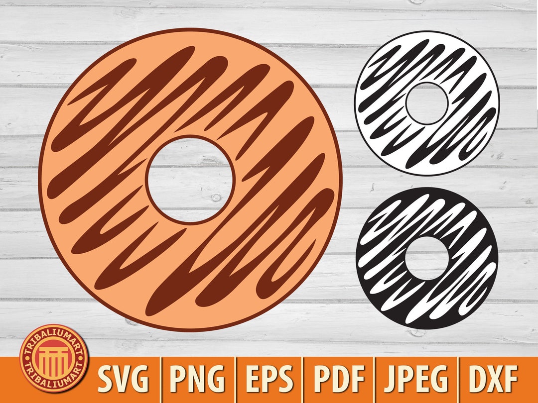 Donut With Chocolate Glaze. Cut Files for Cricut. Clip Art Silhouette ...