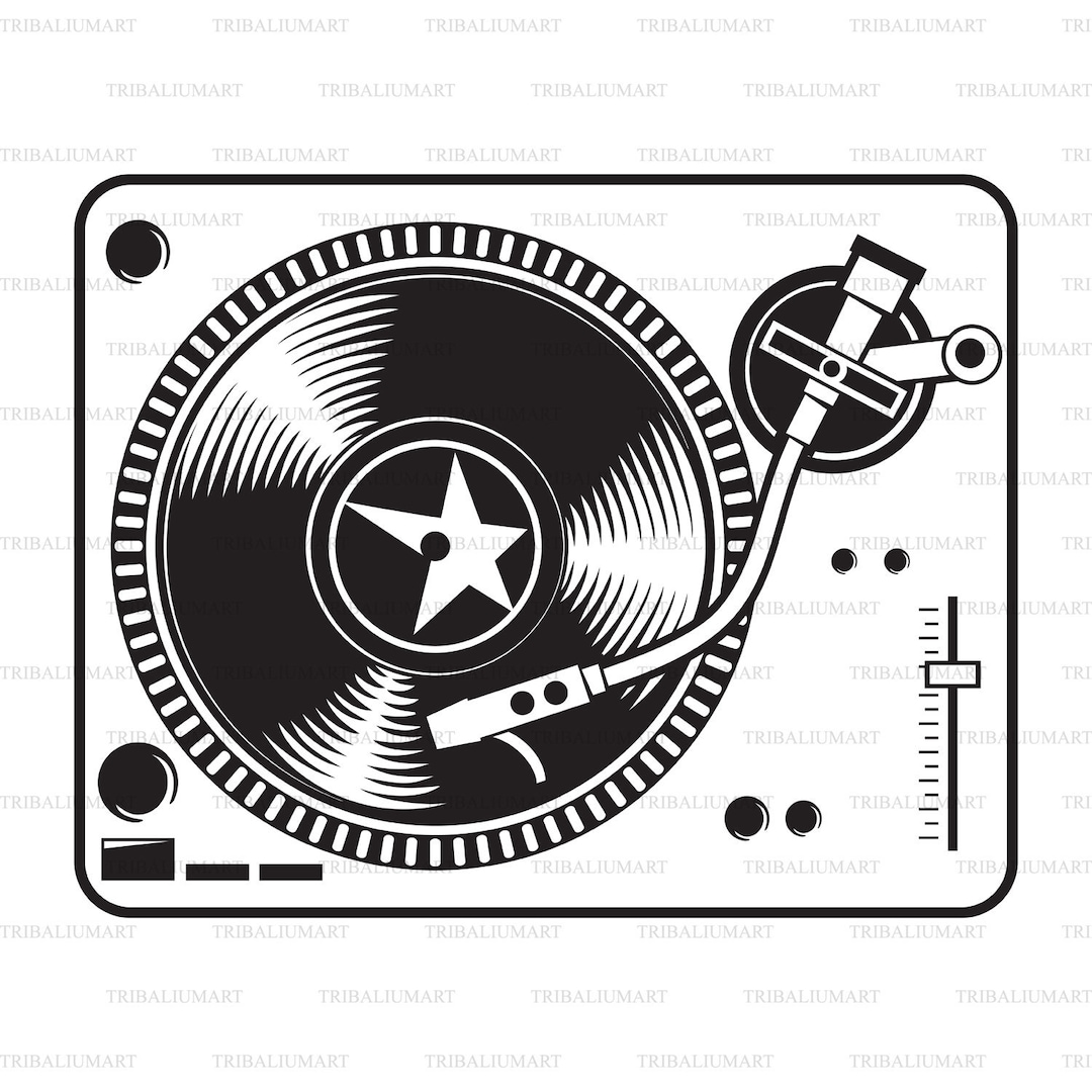 DJ Music Turntable Mixer. Cut Files for Cricut. Clip Art (eps, Svg, Pdf ...