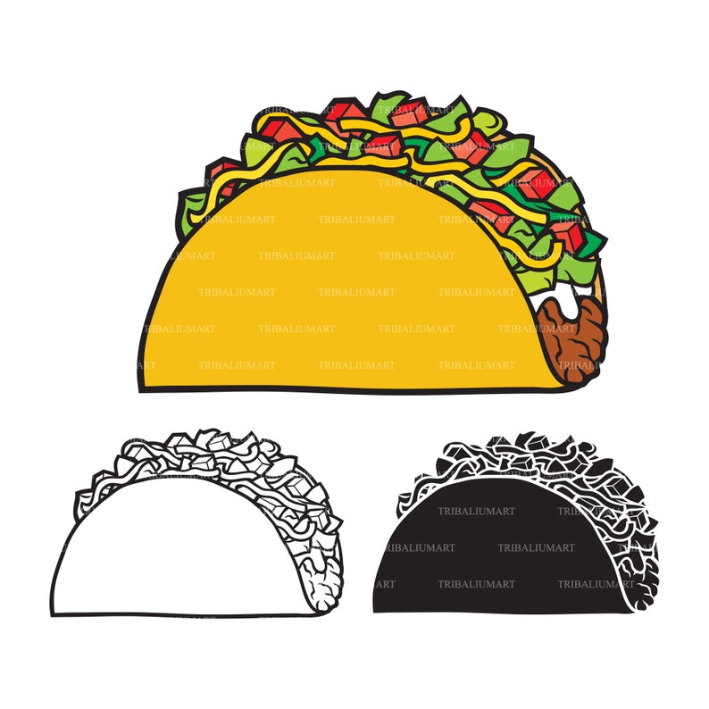 Taco Mexican Food. Cut Files for Cricut. Clip Art eps Svg | Etsy