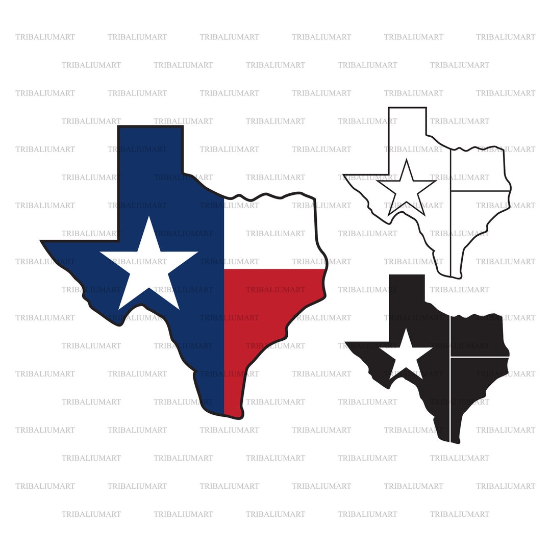 Texas State Map and Flag (the Lone Star State). Cut Files for Cricut ...
