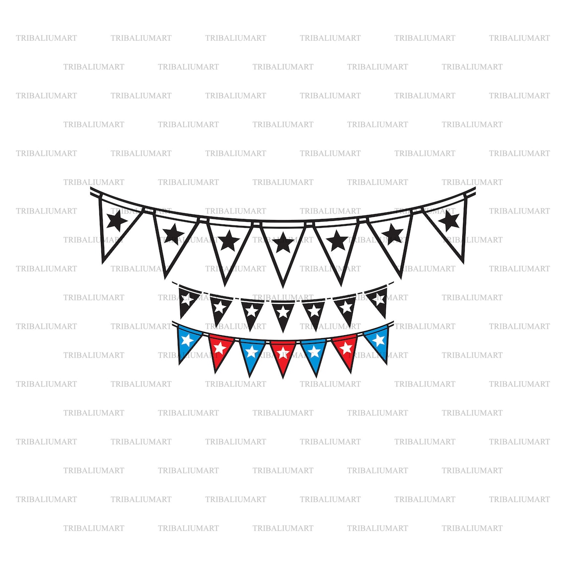 Party Flags. Cut Files for Cricut. Clip Art (eps, Svg, Pdf, Png, Dxf ...