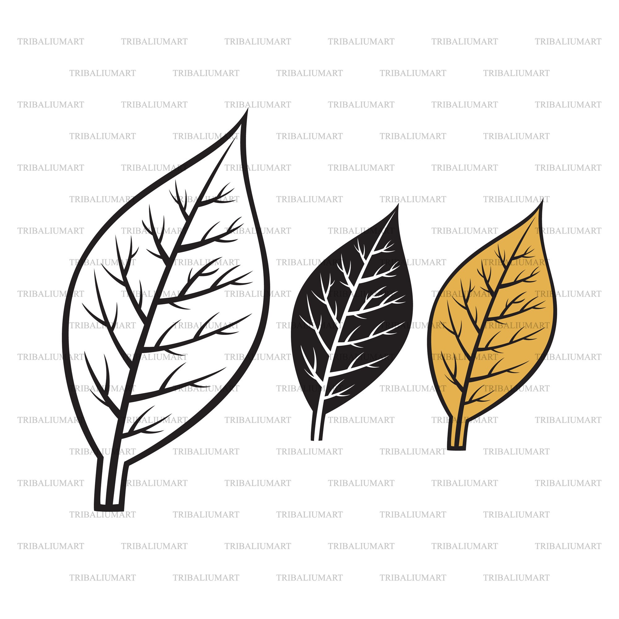 Tobacco leaf. Cut files for Cricut. Clip Art silhouettes eps | Etsy