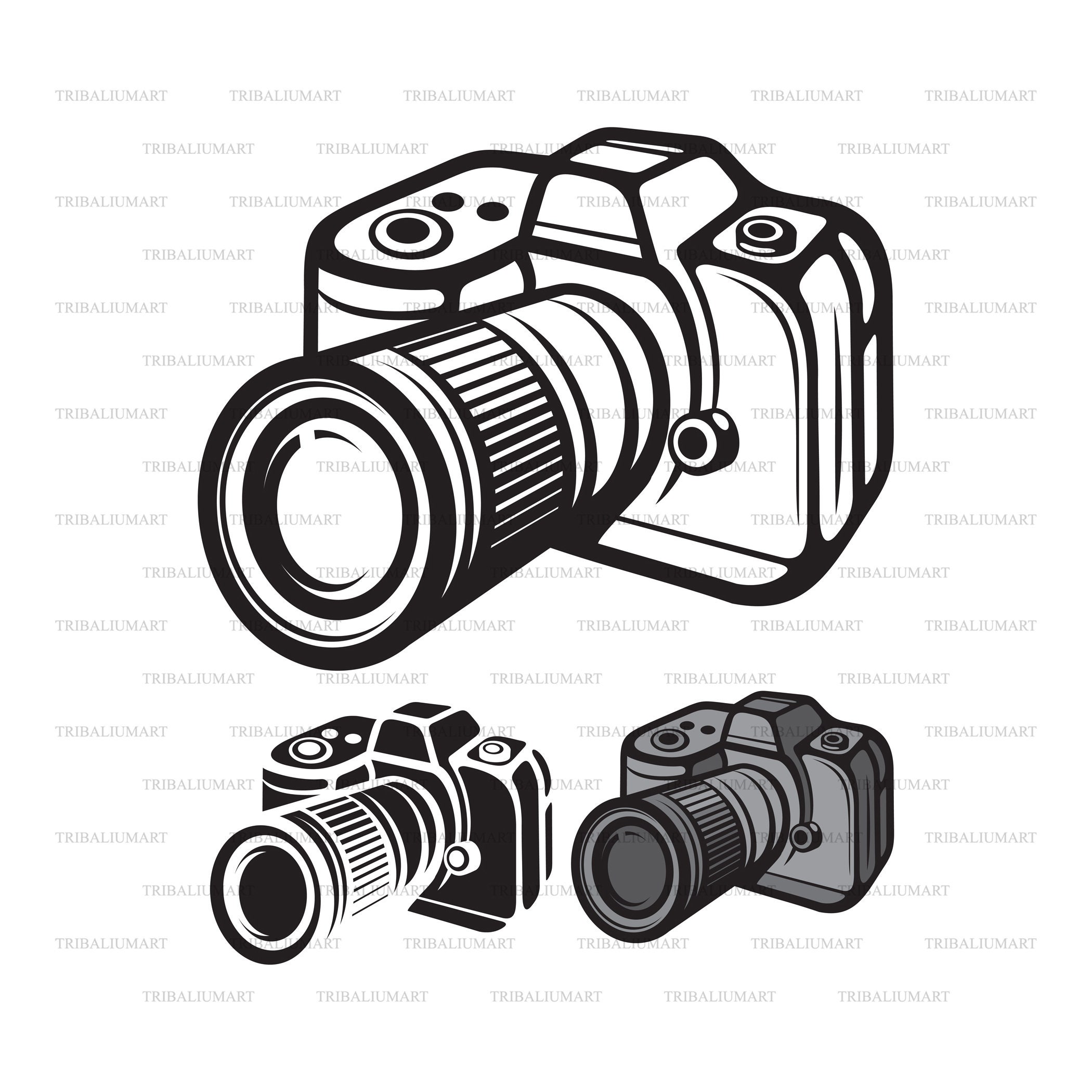 Compact Digital Camera. Cut Files for Cricut. Clip Art Silhouettes eps ...