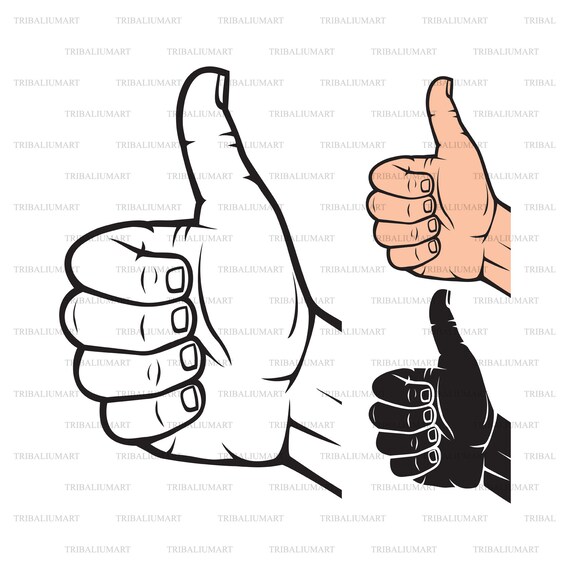 Human Hand Showing Thumbs Up. Cut Files for Cricut. Clip Art | Etsy