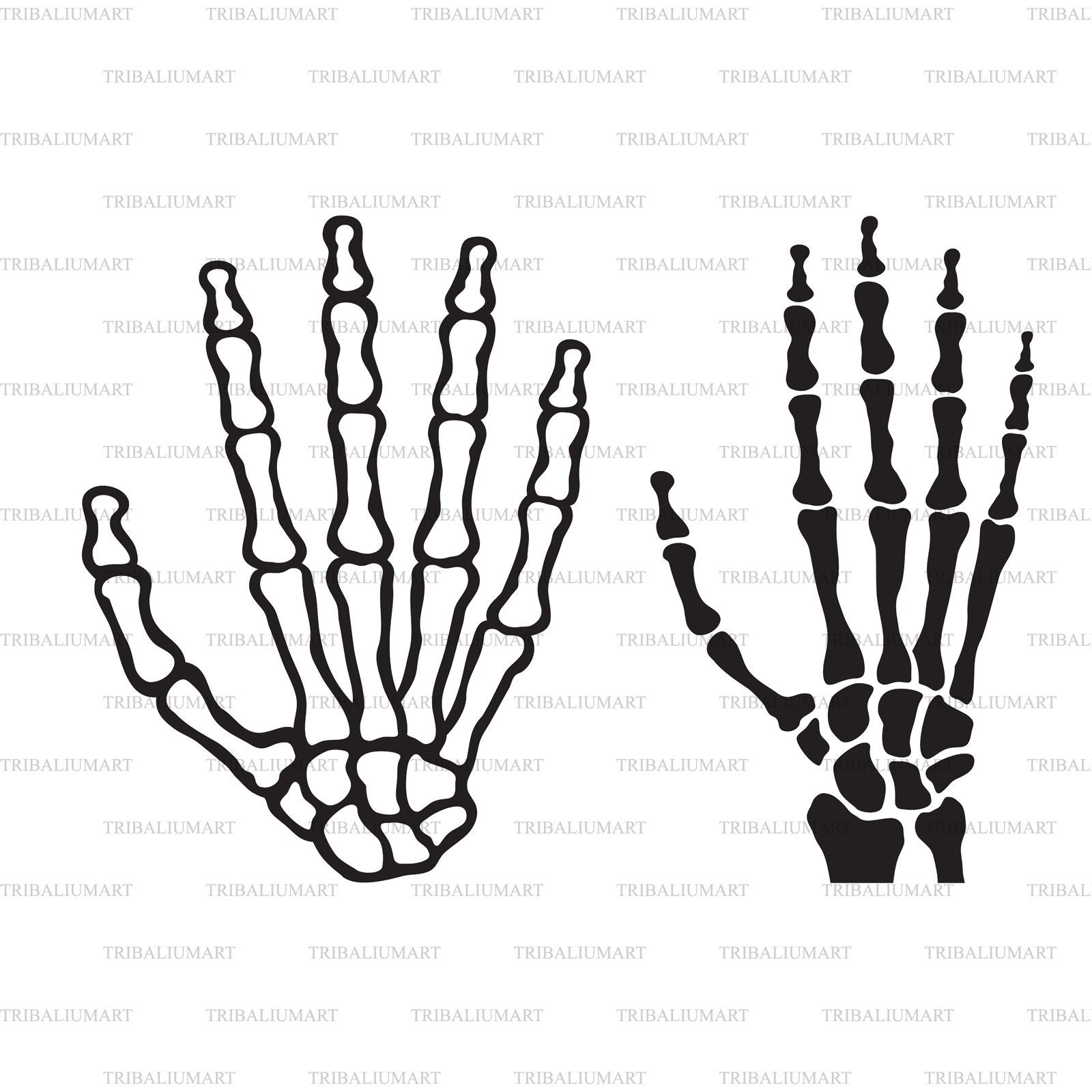 Skeleton Hand. Cut Files for Cricut. Clip Art Silhouettes - Etsy