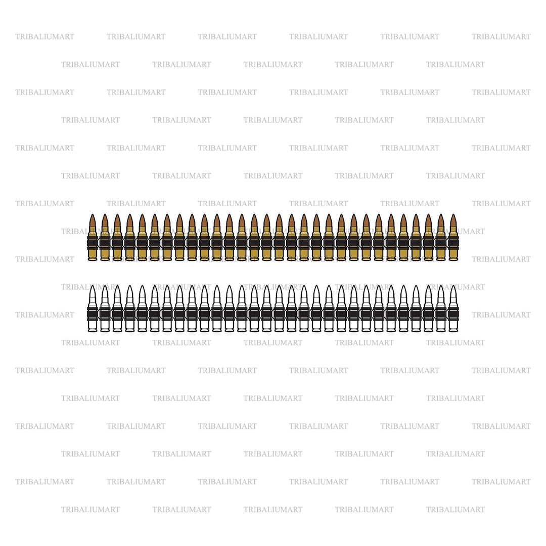 Ammo Belt. Cut Files for Cricut. Clip Art Silhouette (eps, Svg, Pdf ...