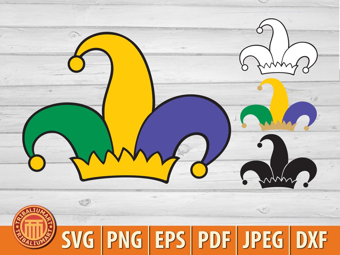 Jester Hat (cap of a Joker). Cut Files for Cricut. Clip Art Silhouettes ...