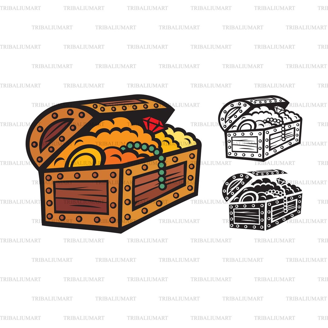 Treasure Chest. Cut Files for Cricut. Clip Art Silhouette (eps, Svg ...