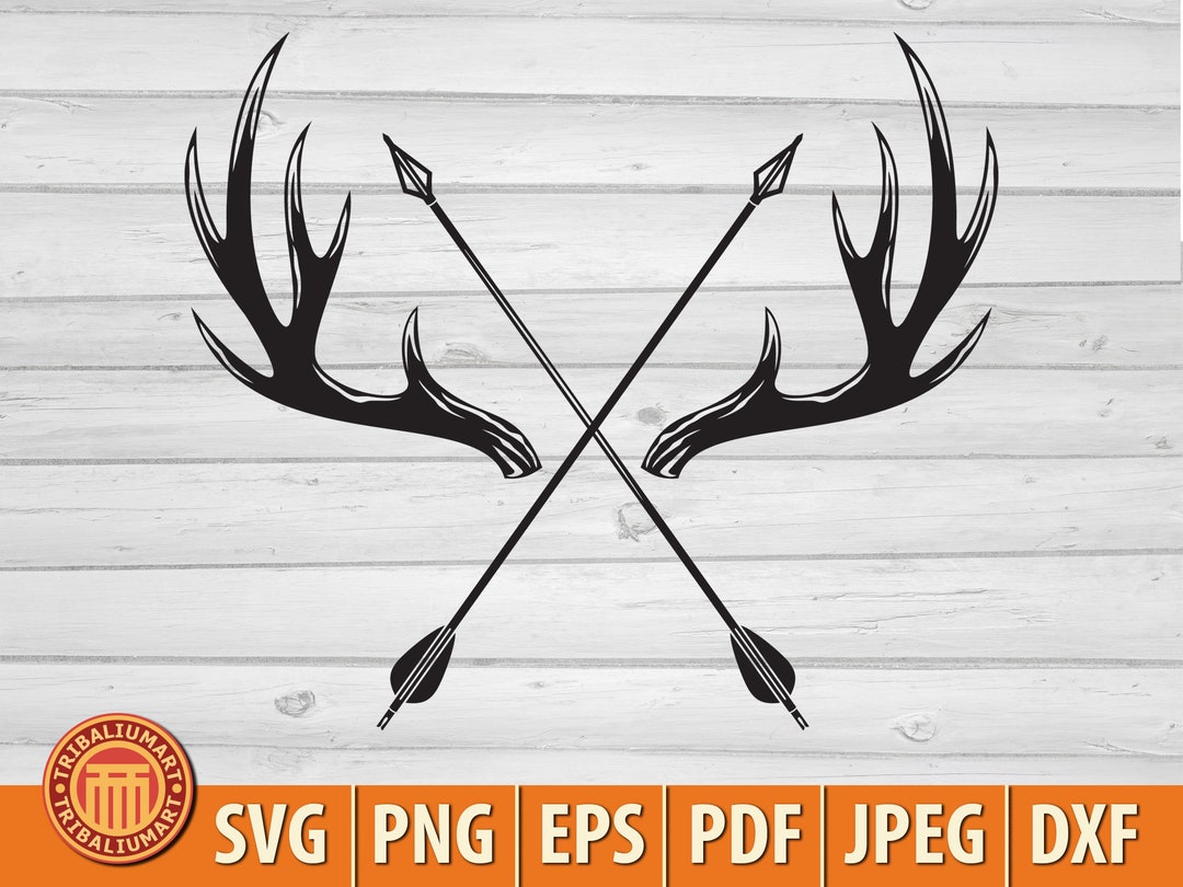 Deer Antlers and Crossed Arrows. Cut Files for Cricut. Clip Art ...