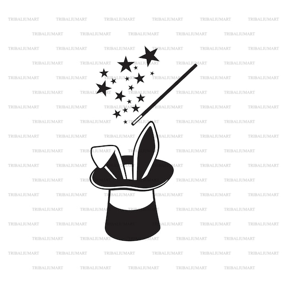 Magic Hat Wand and Rabbit bunny. Cut Files for Cricut. Clip | Etsy