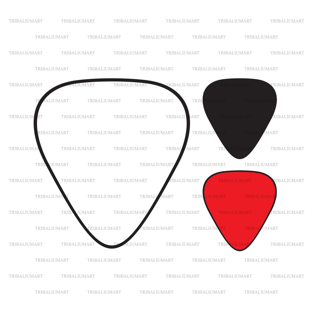 Guitar Pick or Plectrum. Cut Files for Cricut. Clip Art Silhouette (eps ...