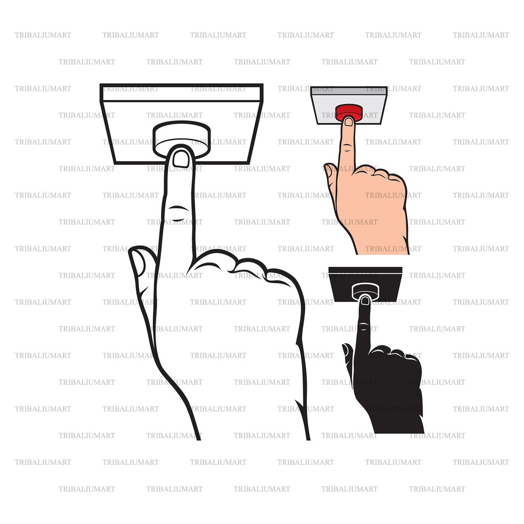 Hand Pressing Button. Cut Files for Cricut. Clip Art Silhouette (eps ...