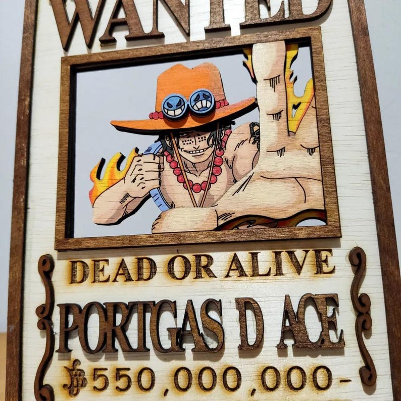 Wooden Wanted Poster Poster Portgas D Ace - Etsy