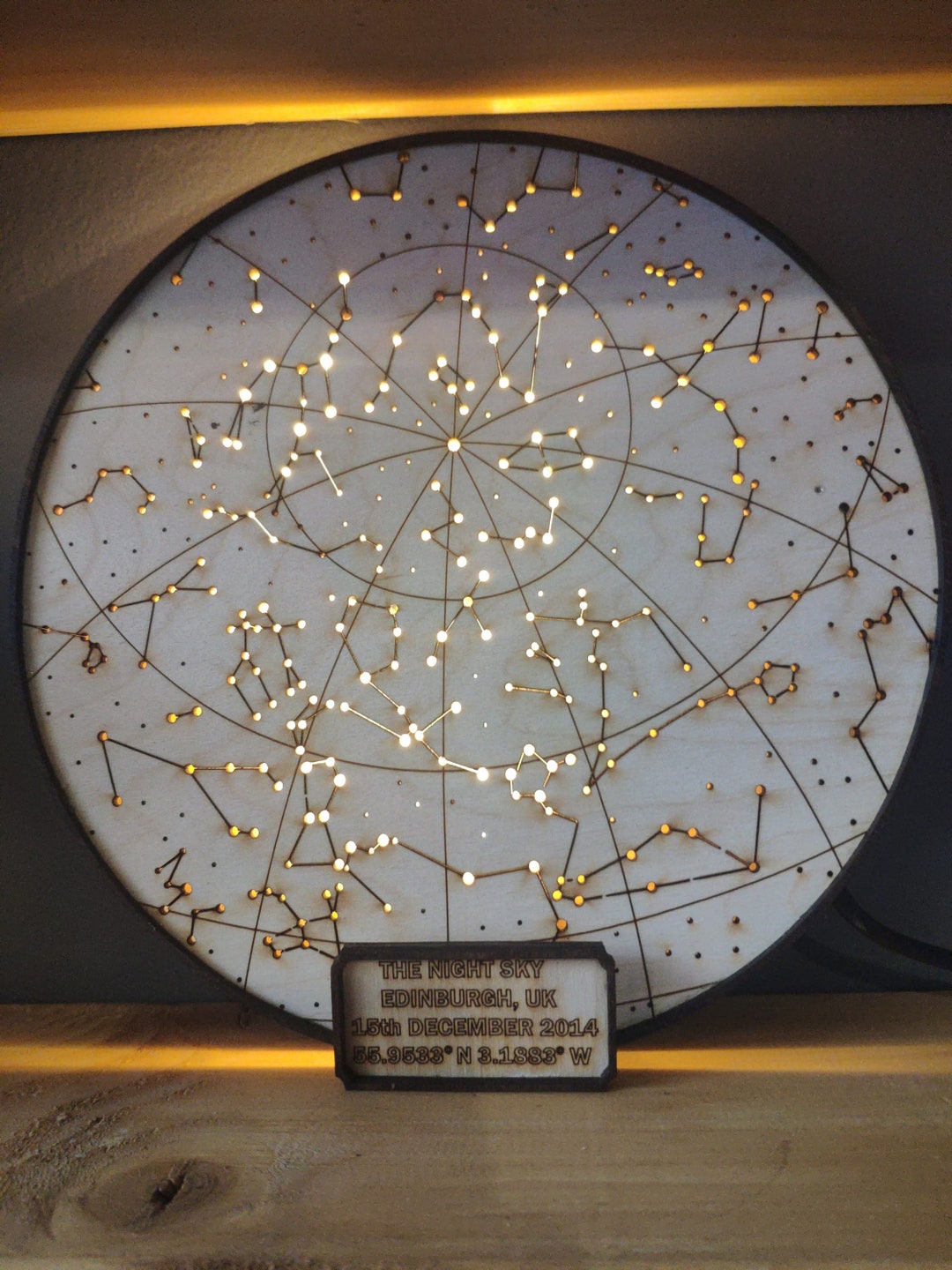 Handmade, Personalized Night Sky Star Wooden Map, Custom Star Map ...