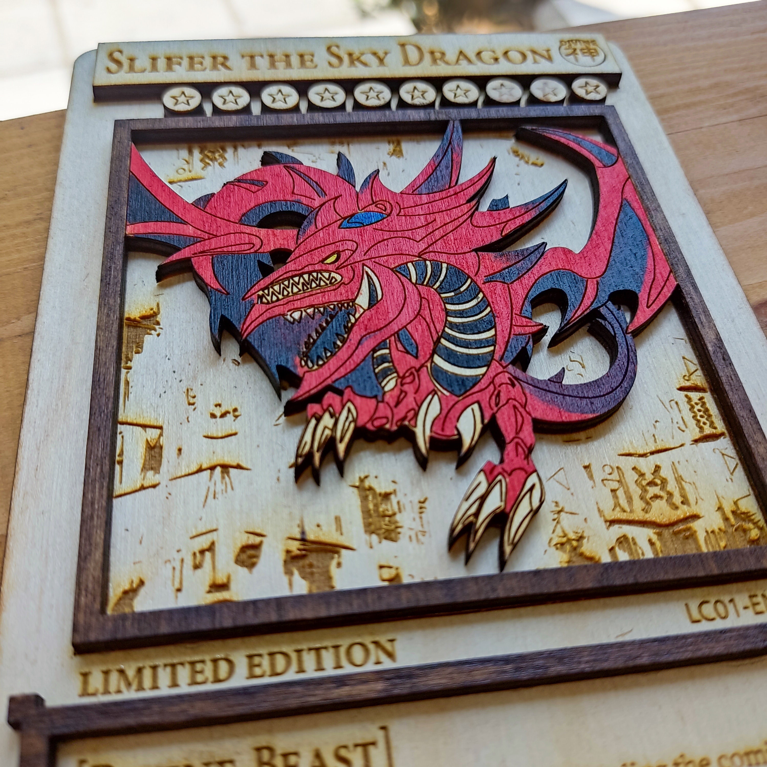 3D Yu Gi Oh the Sky Dragon Trading Card Unique 3D Laser Wooden Card Handmade - Etsy