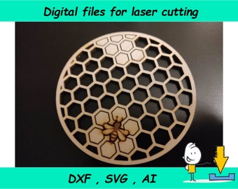 Coasters Setmodern Honeycomb Bee Decor With 2 Different - Etsy