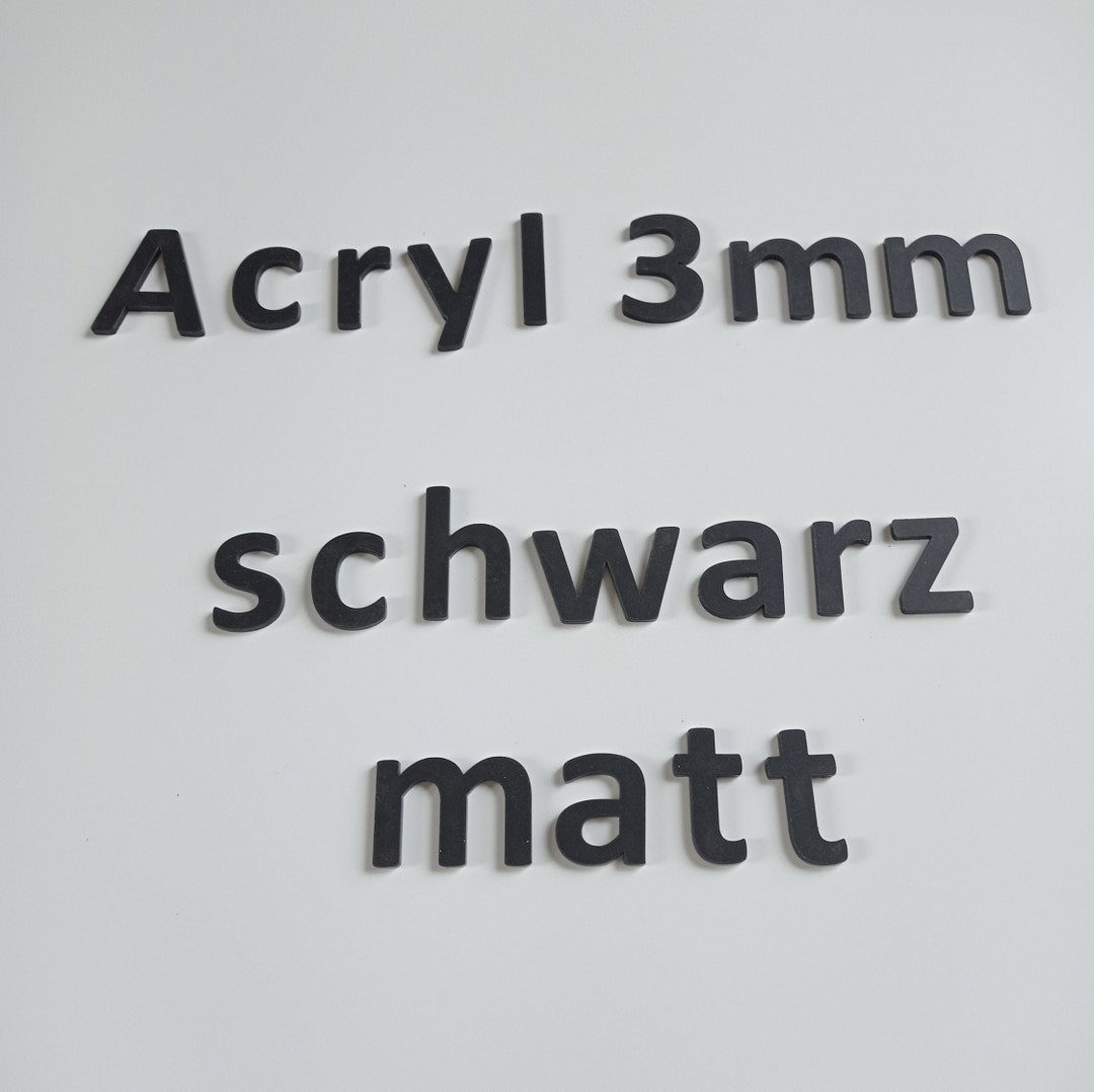 Matte Black Acrylic Letters, 3 Mm, for Indoor and Outdoor Use. Various ...
