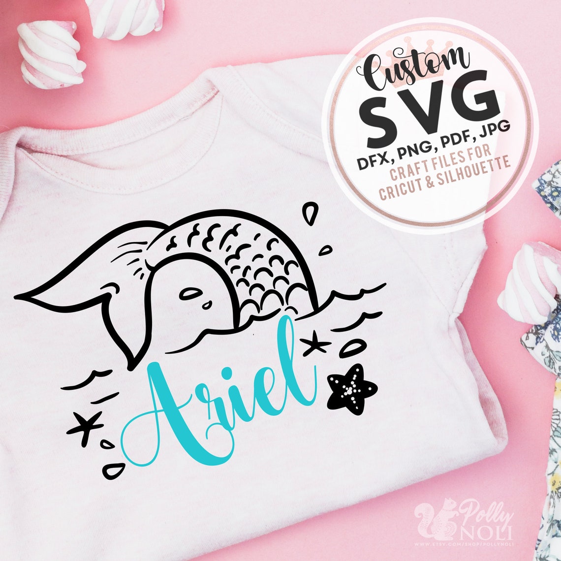 Custom Mermaid Svg Name MERMAID Shirt Baby Girl Mermaid - Etsy