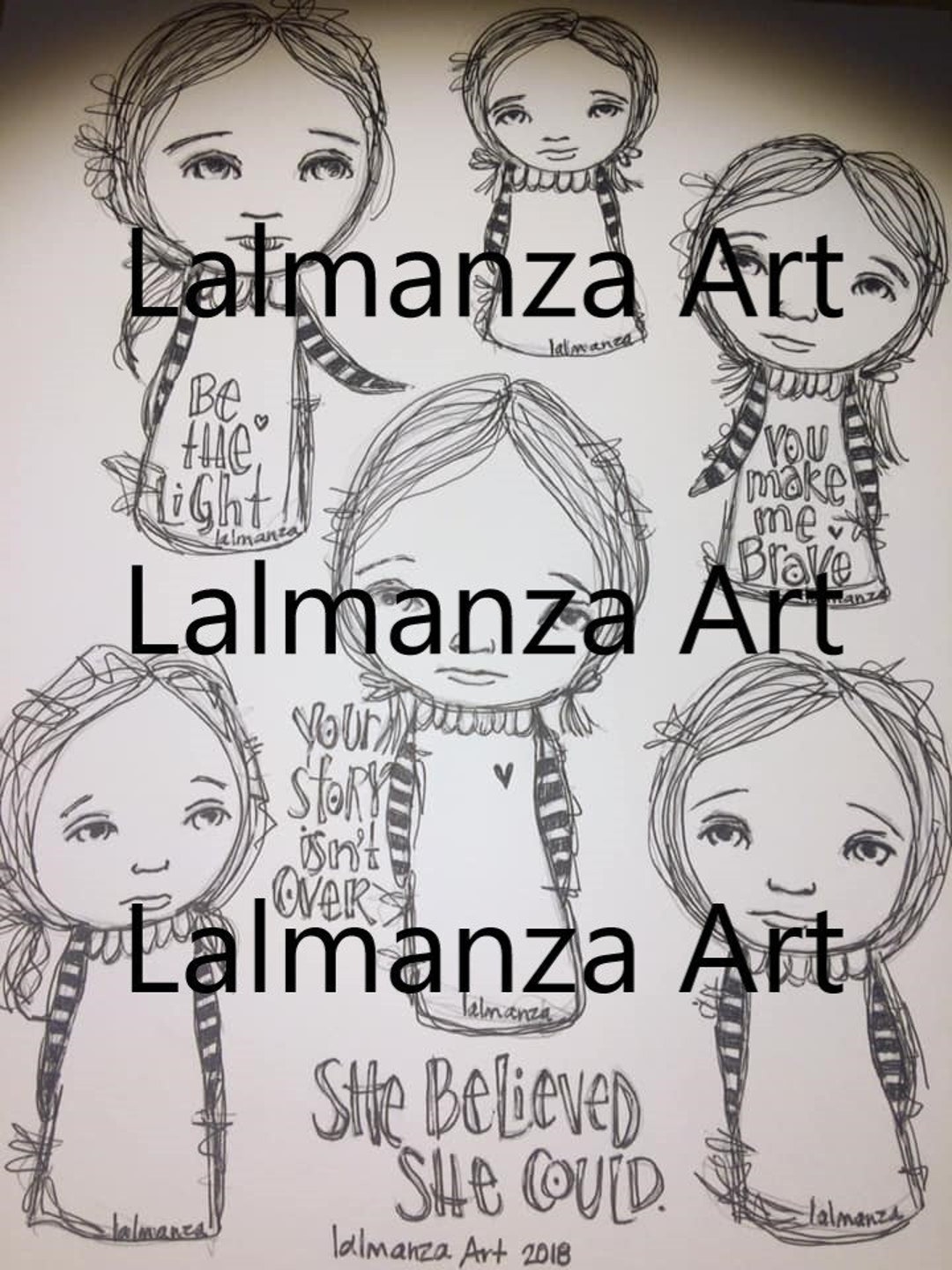 Scribbled Girls Collage Sheet - Etsy