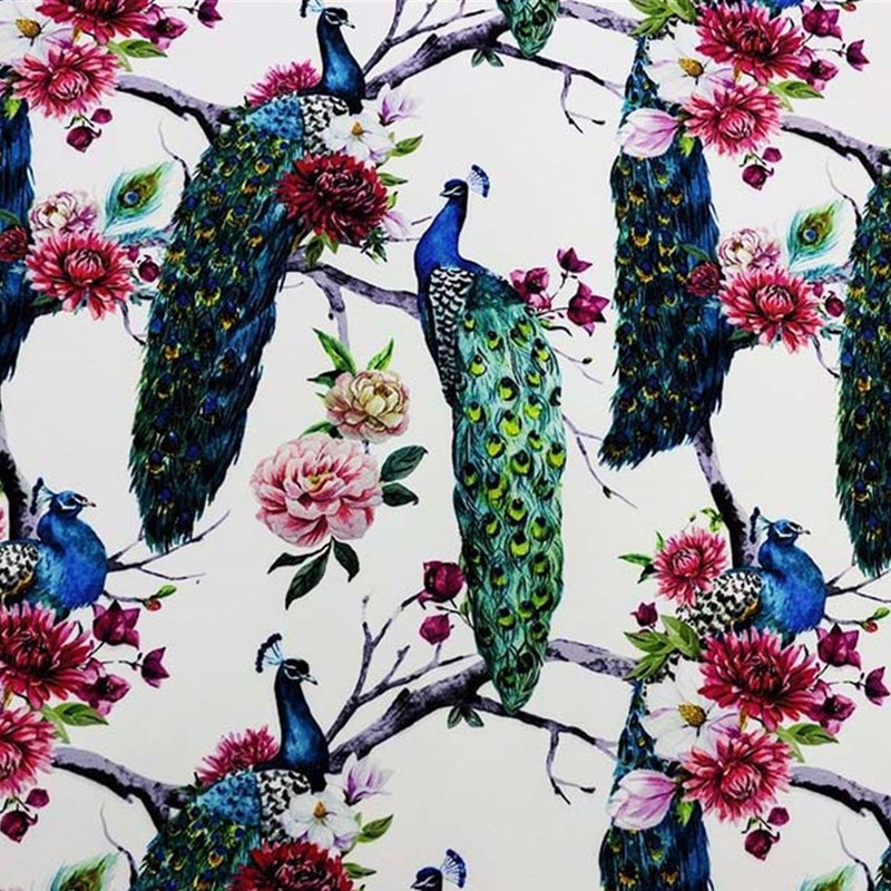 Peacock Fabric - Etsy
