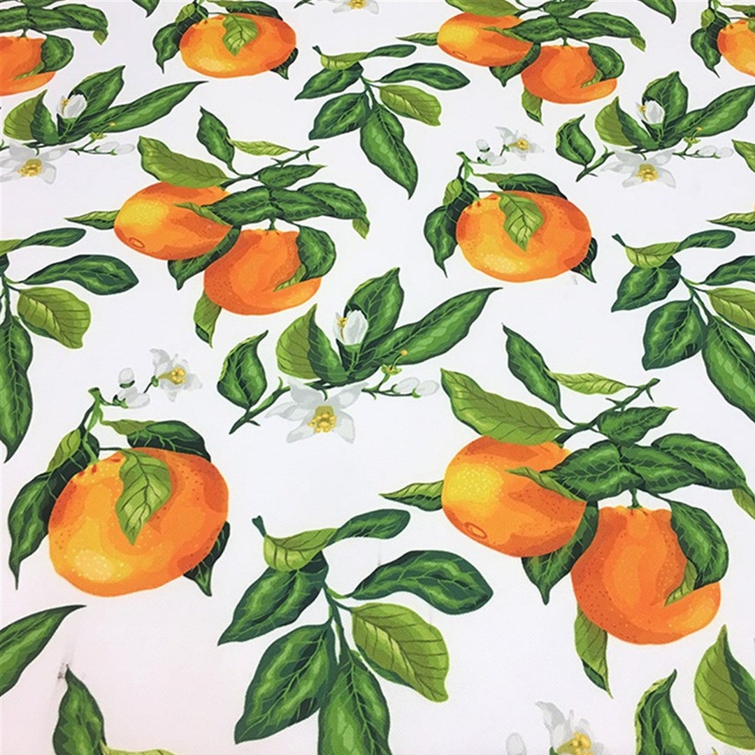 Orange Citrus Fabric by the Yard for Upholstery Curtain Sofa Chair ...
